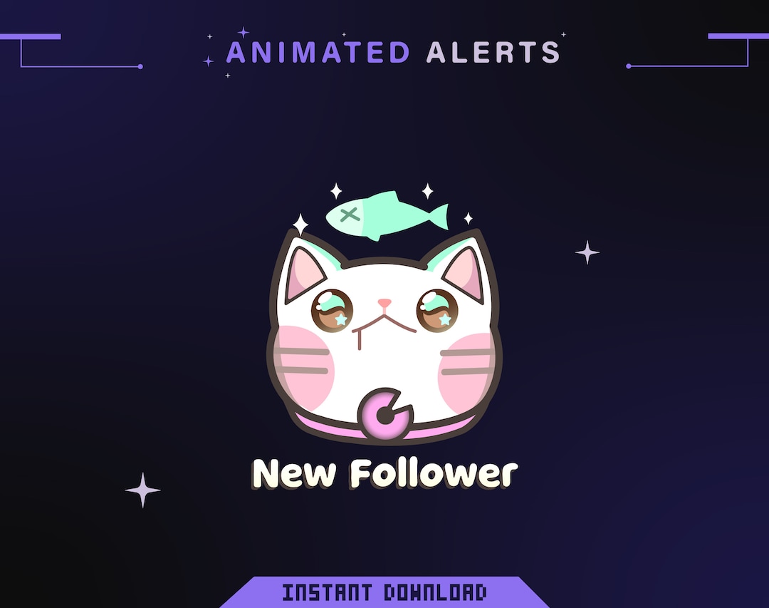 Animated Cat Alert for Twitch / Animated Alert / Animated Kitten Alert ...
