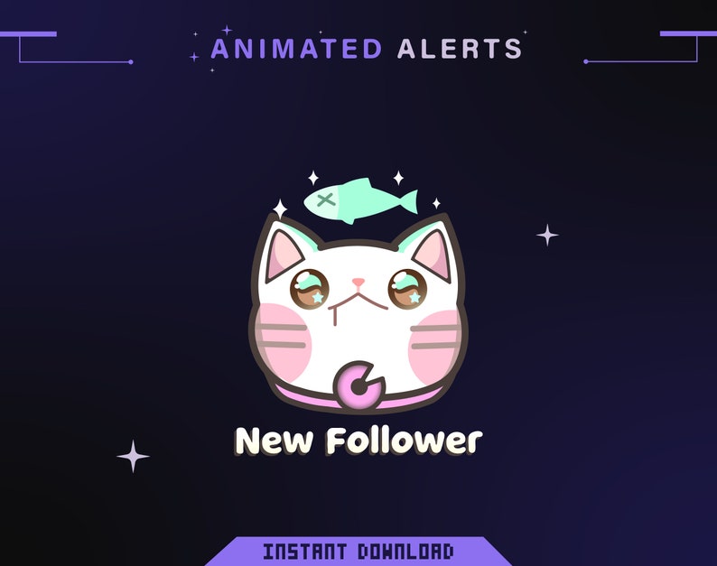 Animated Cat Alert for Twitch / Animated Alert / Animated Kitten Alert ...