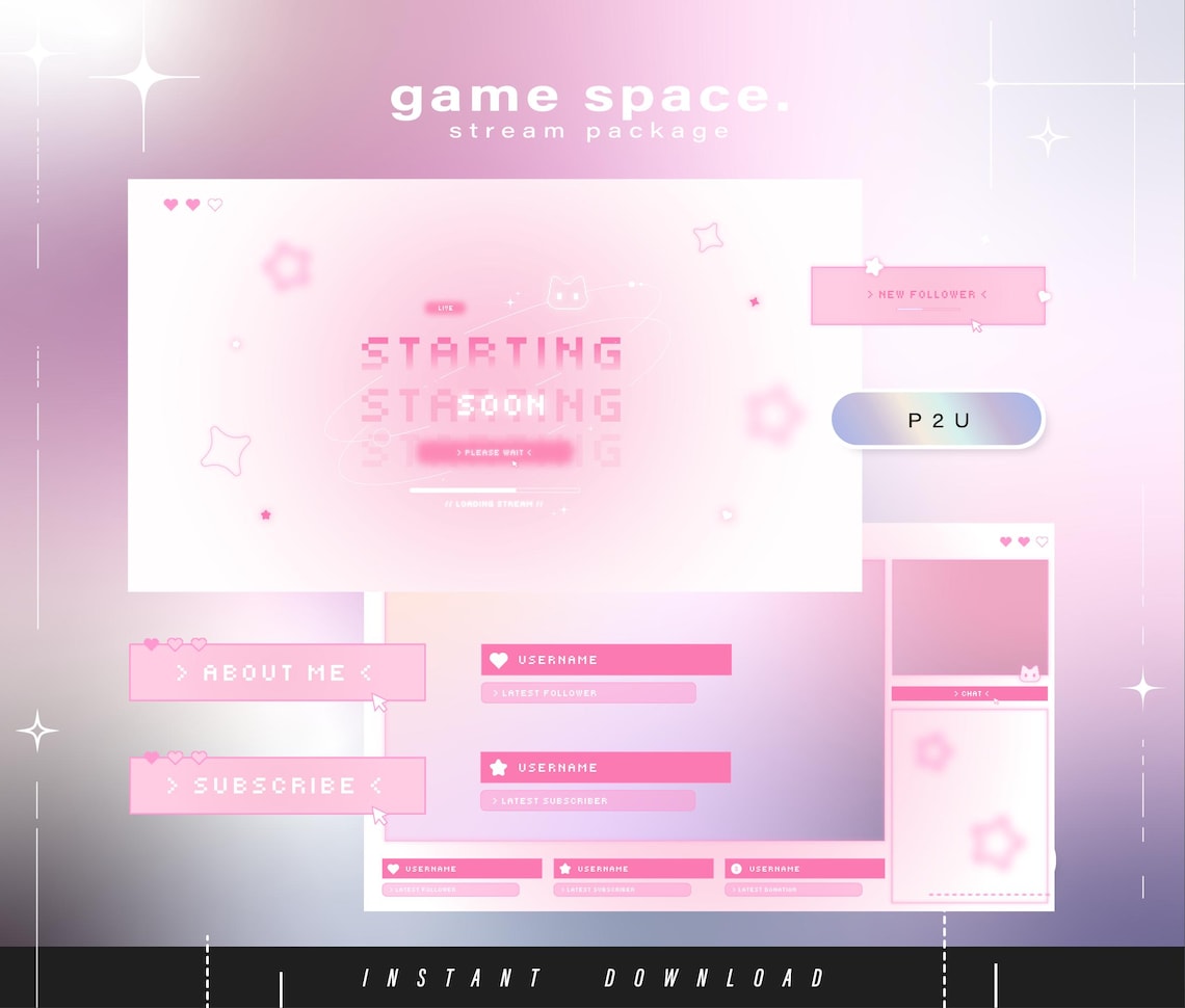 Game Space - Twitch Pack - Animated Stream Pack - Streaming Scenes ...