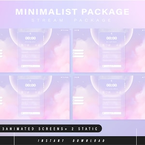 Minimal Twitch Pack - Animated Minimal Stream Pack - Streaming Scenes ...