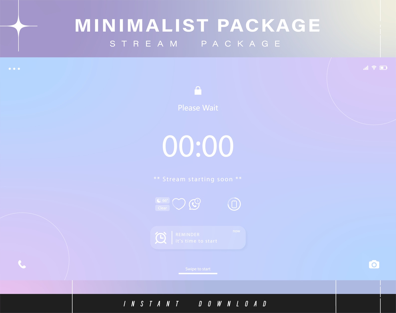 Minimal Twitch Pack - Animated Minimal Stream Pack - Streaming Scenes ...
