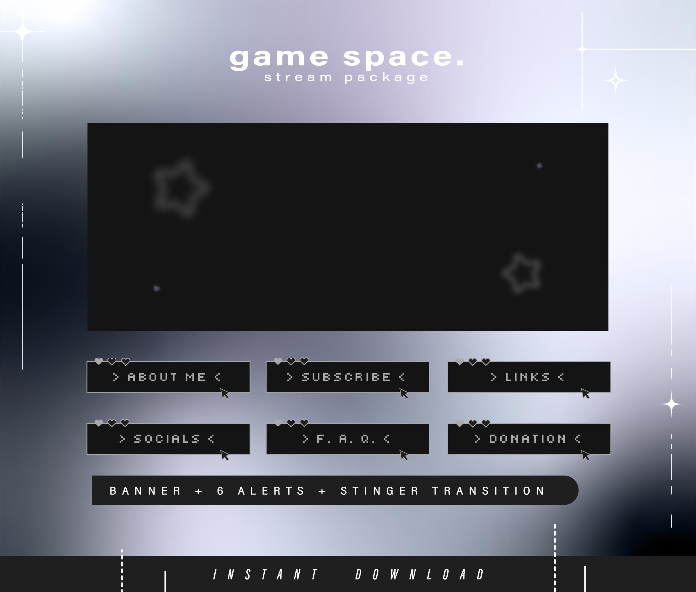 Game Space - Twitch Pack - Animated Stream Pack - Streaming Scenes ...