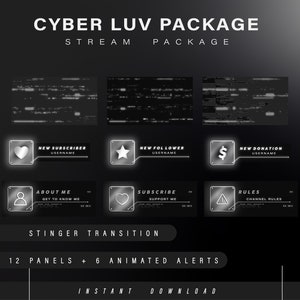 Cyber Y2k Twitch Pack - Animated Minimal Stream Pack - Streaming Scenes ...