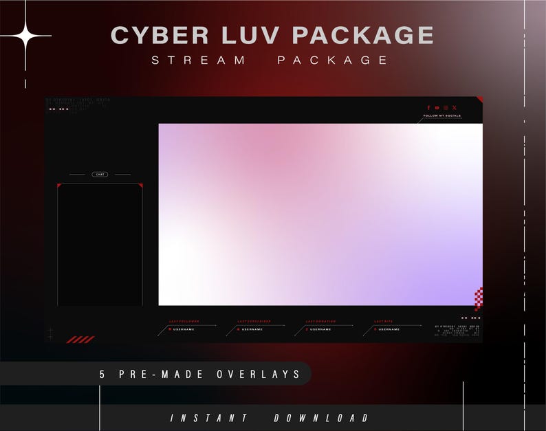 Cyber Y2k Twitch Pack - Animated Minimal Stream Pack - Streaming Scenes ...