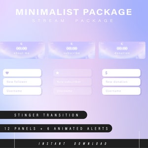 Minimal Twitch Pack - Animated Minimal Stream Pack - Streaming Scenes ...