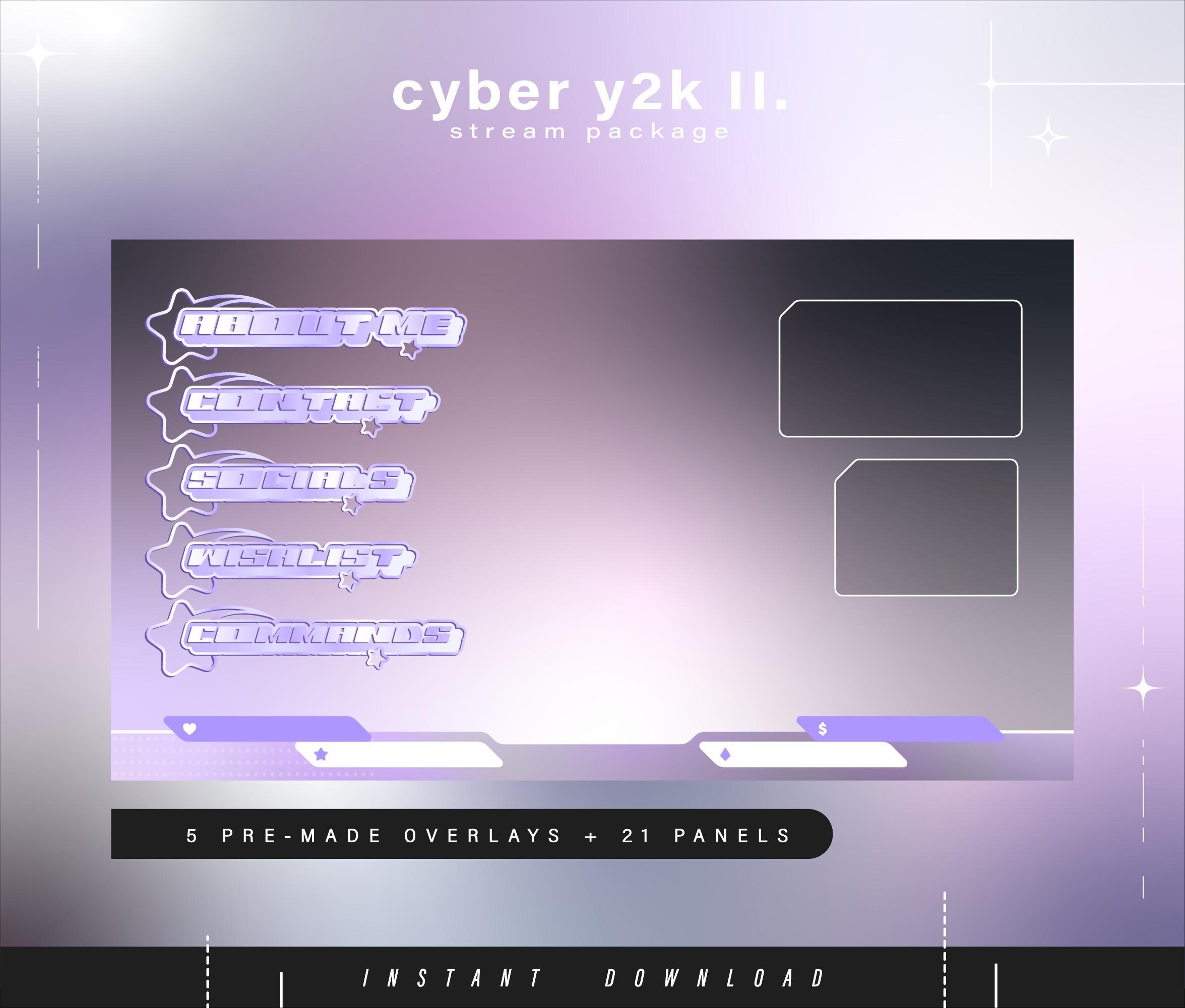 Cyber Y2k II - Twitch Pack - Animated Stream Pack - Streaming Scenes ...