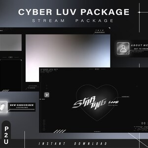 Cyber Y2k Twitch Pack Animated Minimal Stream Pack Streaming Scenes ...