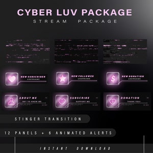 Cyber Y2k Twitch Pack - Animated Minimal Stream Pack - Streaming Scenes ...