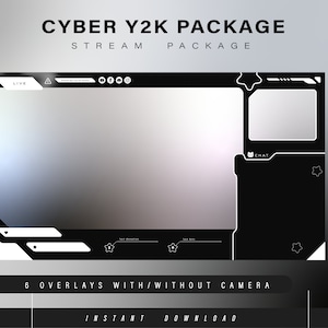 Cat Cyber Y2k - Twitch Pack - Animated Stream Pack - Streaming Scenes ...