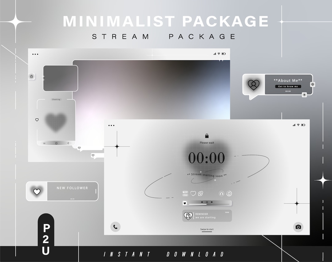 Minimal Twitch Pack Animated Minimal Stream Pack Streaming Scenes ...