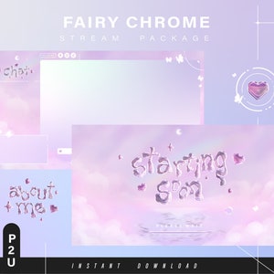 Fairy Chrome Stream Package Streaming Scenes Twitch Overlay Animated Screens Twitch Panels ...