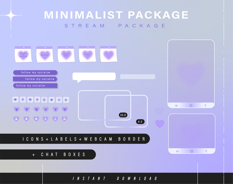 Minimal Twitch Pack - Animated Minimal Stream Pack - Streaming Scenes ...