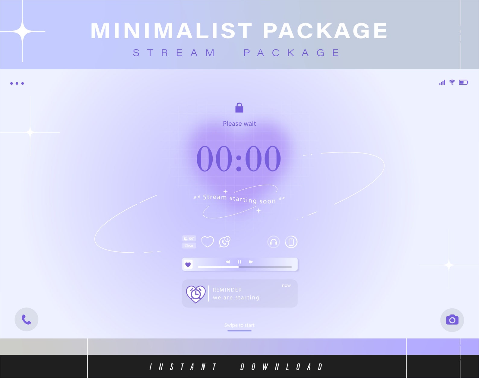 Minimalist Animated Screens Animated Scenes for Twitch Aesthetic ...