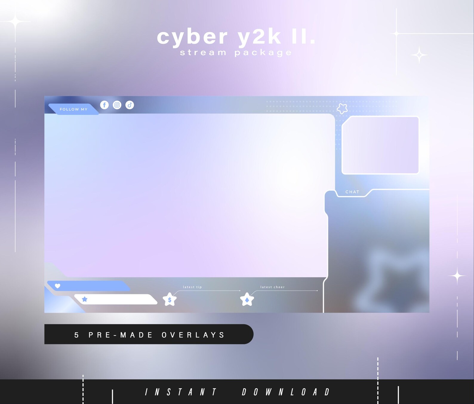 Cyber Y2k II - Twitch Pack - Animated Stream Pack - Streaming Scenes ...