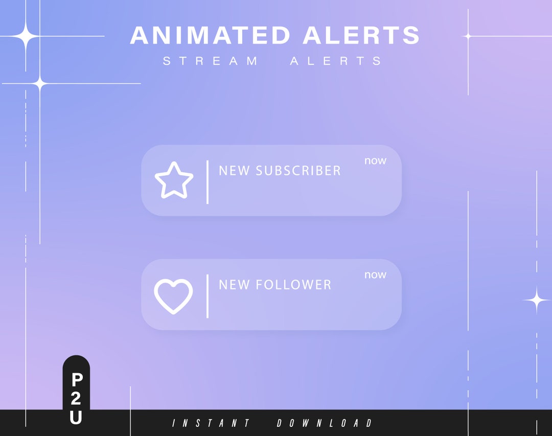 6x Animated Notification Alerts Animated Alerts for Twitch Aesthetic ...