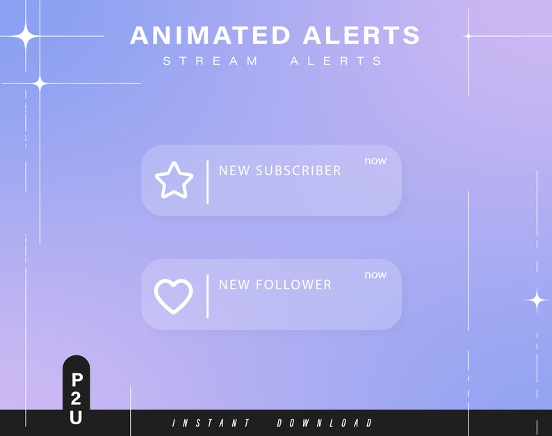 6x Animated Notification Alerts Animated Alerts for Twitch - Etsy