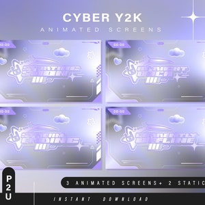 Cyber Y2k Animated Screens Animated Scenes for Twitch Aesthetic Screens ...