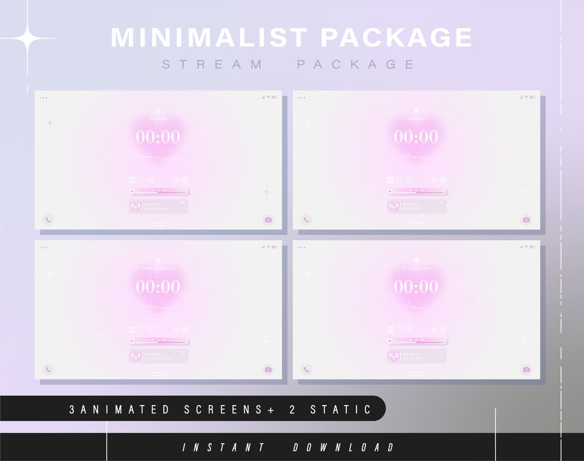 Minimalist Animated Screens Animated Scenes for Twitch Aesthetic ...