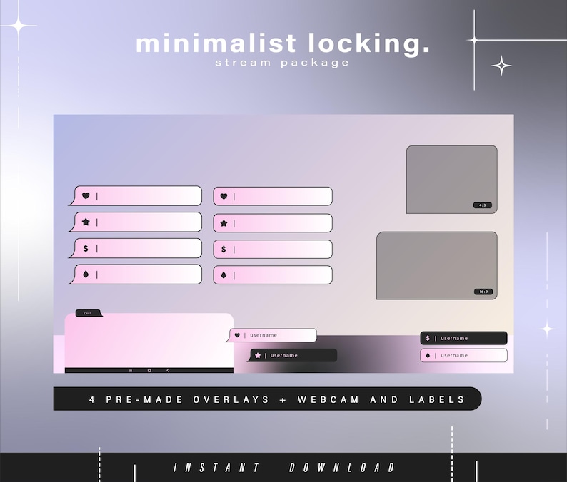 Minimal Twitch Pack - Animated Minimal Stream Pack - Streaming Scenes ...