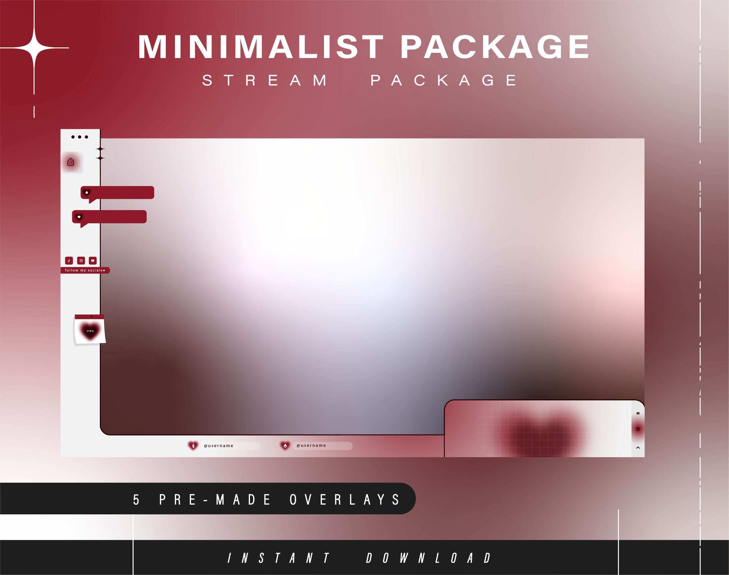 Minimal Twitch Pack Animated Minimal Stream Pack Streaming Scenes ...