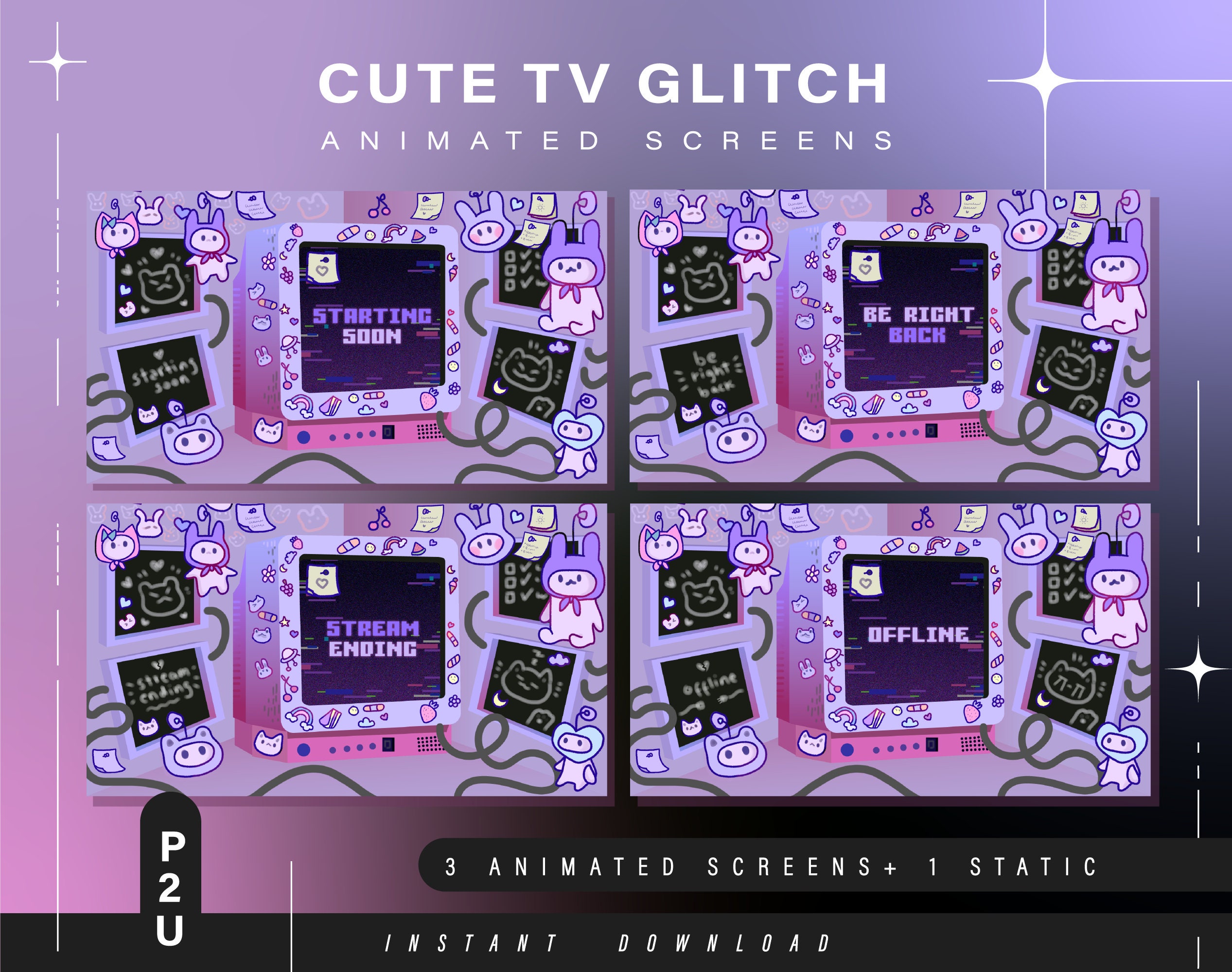 Aesthetic Animated Stream Screens Cute Stream Screens - Etsy