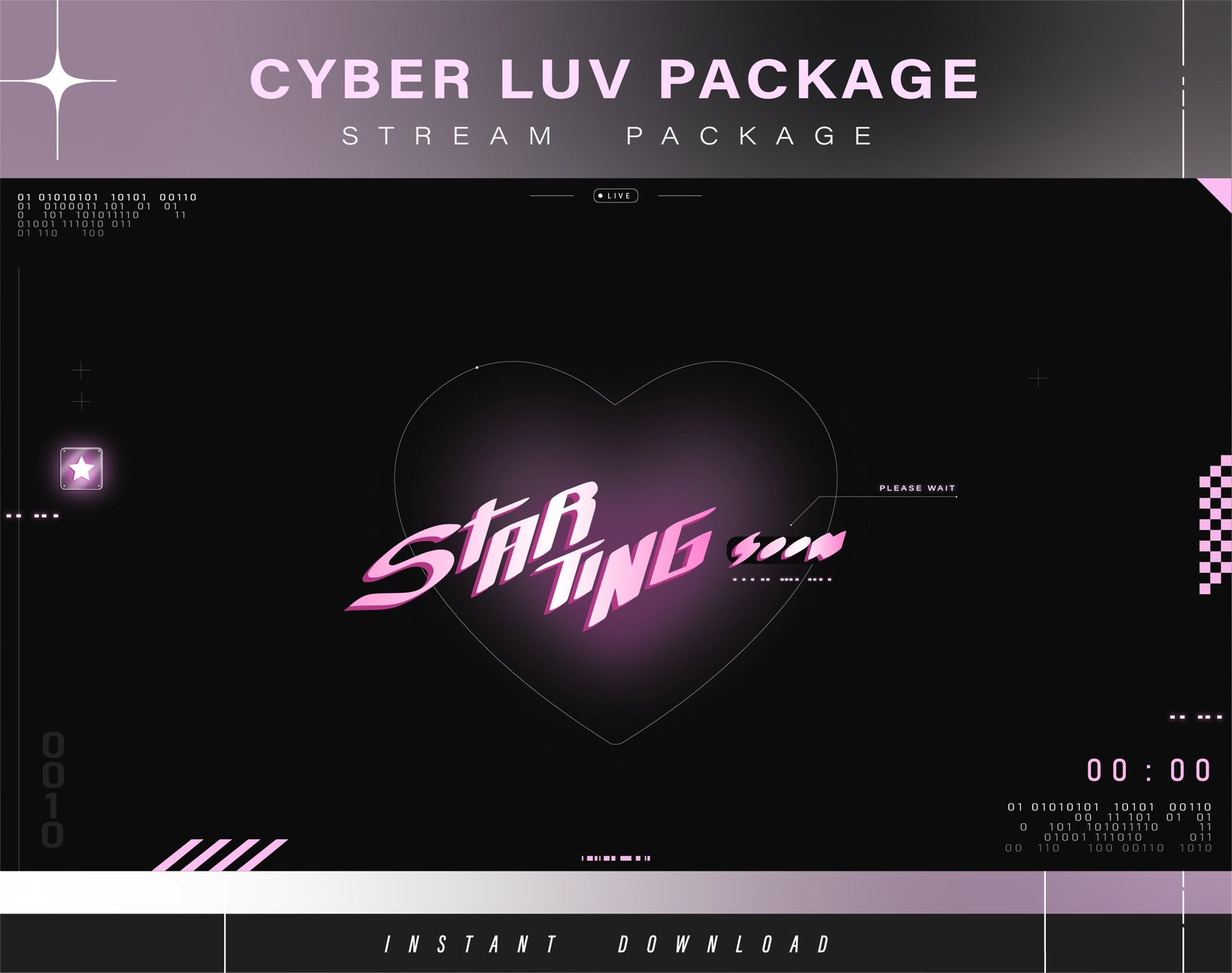Cyber Luv Y2k Animated Screens - Animated Scenes for Twitch - Aesthetic ...