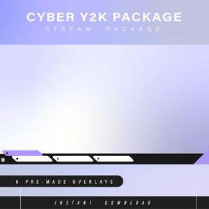 Cyber Y2k Twitch Pack - Animated Minimal Stream Pack - Streaming Scenes ...
