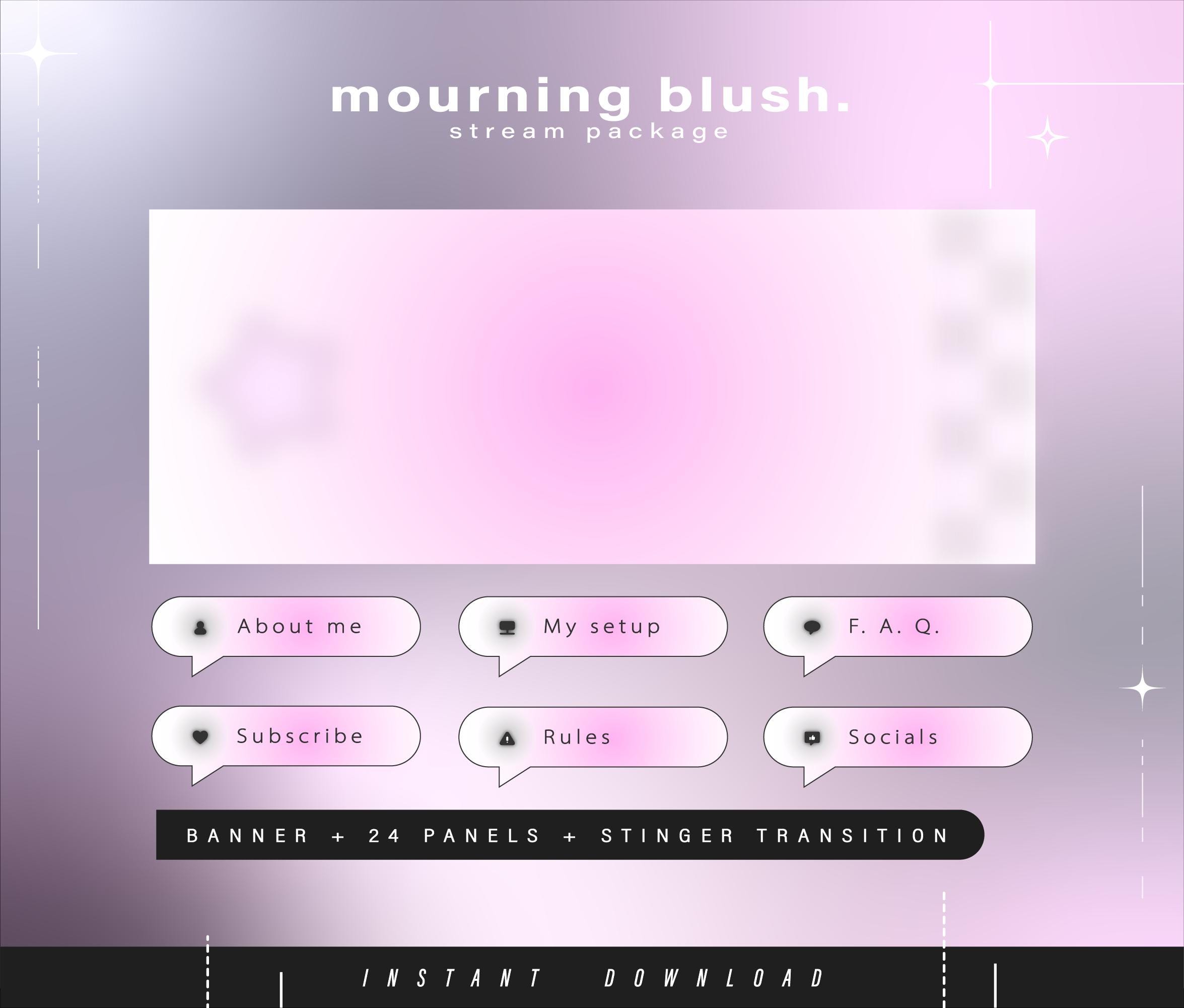 Mourning Blush - Twitch Pack - Animated Stream Pack - Streaming Scenes ...