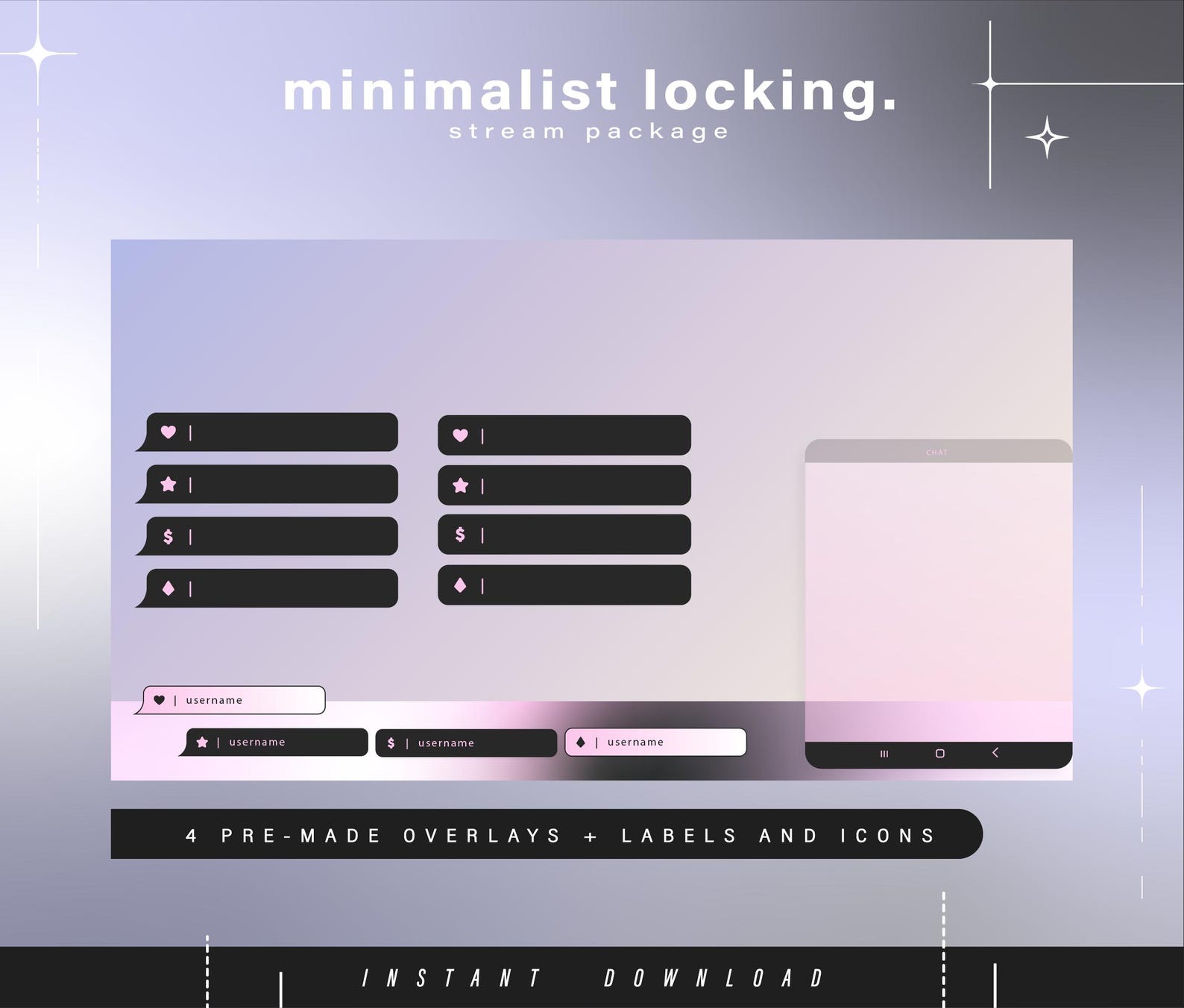 Minimal Twitch Pack - Animated Minimal Stream Pack - Streaming Scenes ...
