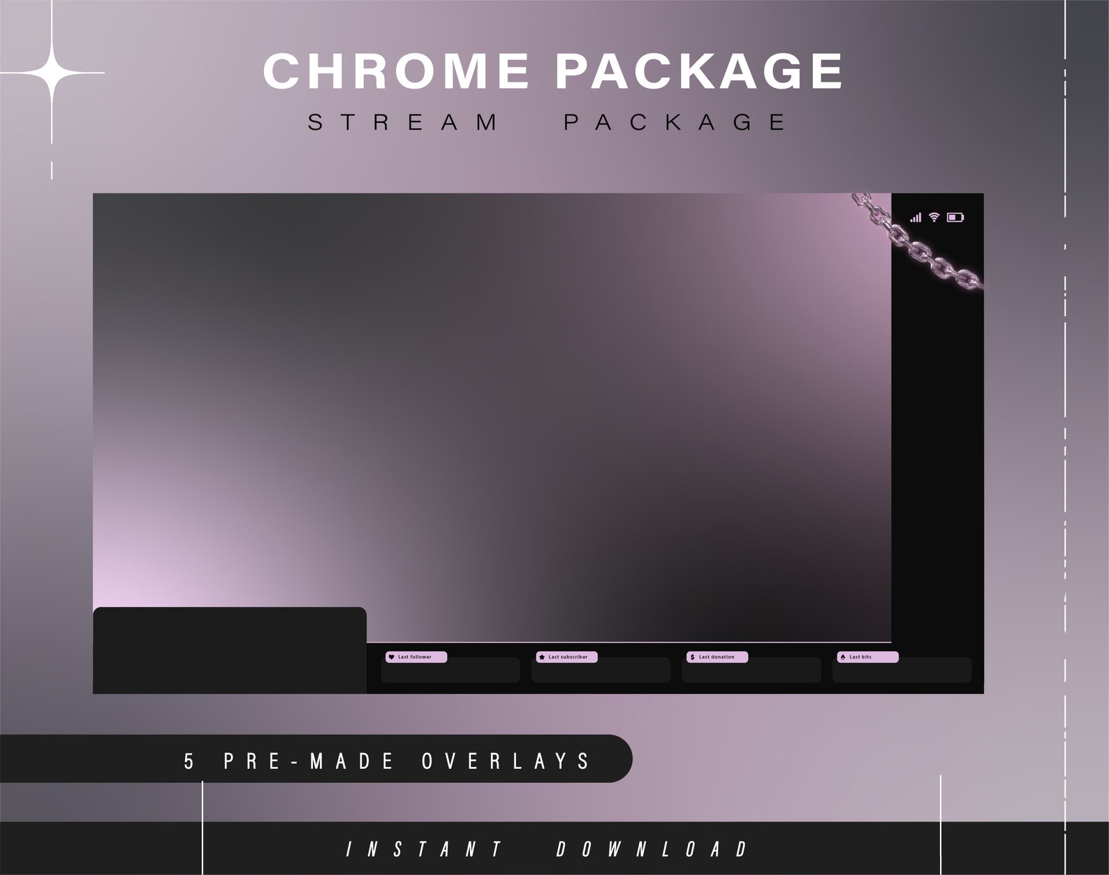 Gothic Chrome - Animated Minimal Stream Pack - Streaming Scenes ...