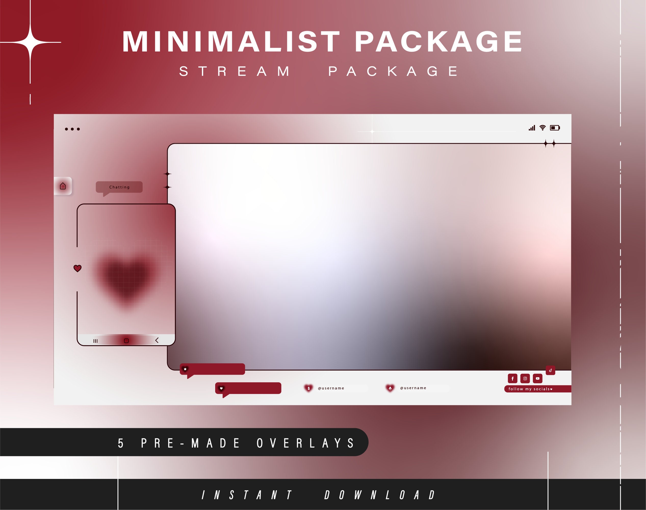 Minimal Twitch Pack Animated Minimal Stream Pack Streaming Scenes ...