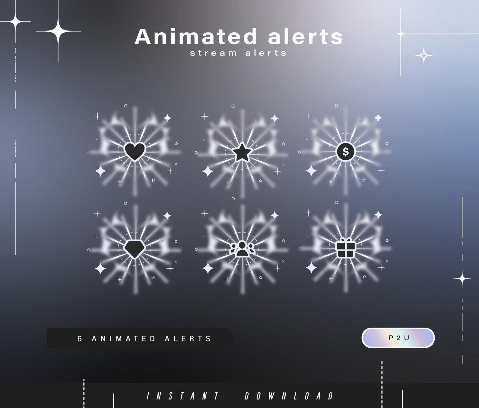 6x Animated Alerts - Animated Alerts for Twitch - Aesthetic Alerts ...