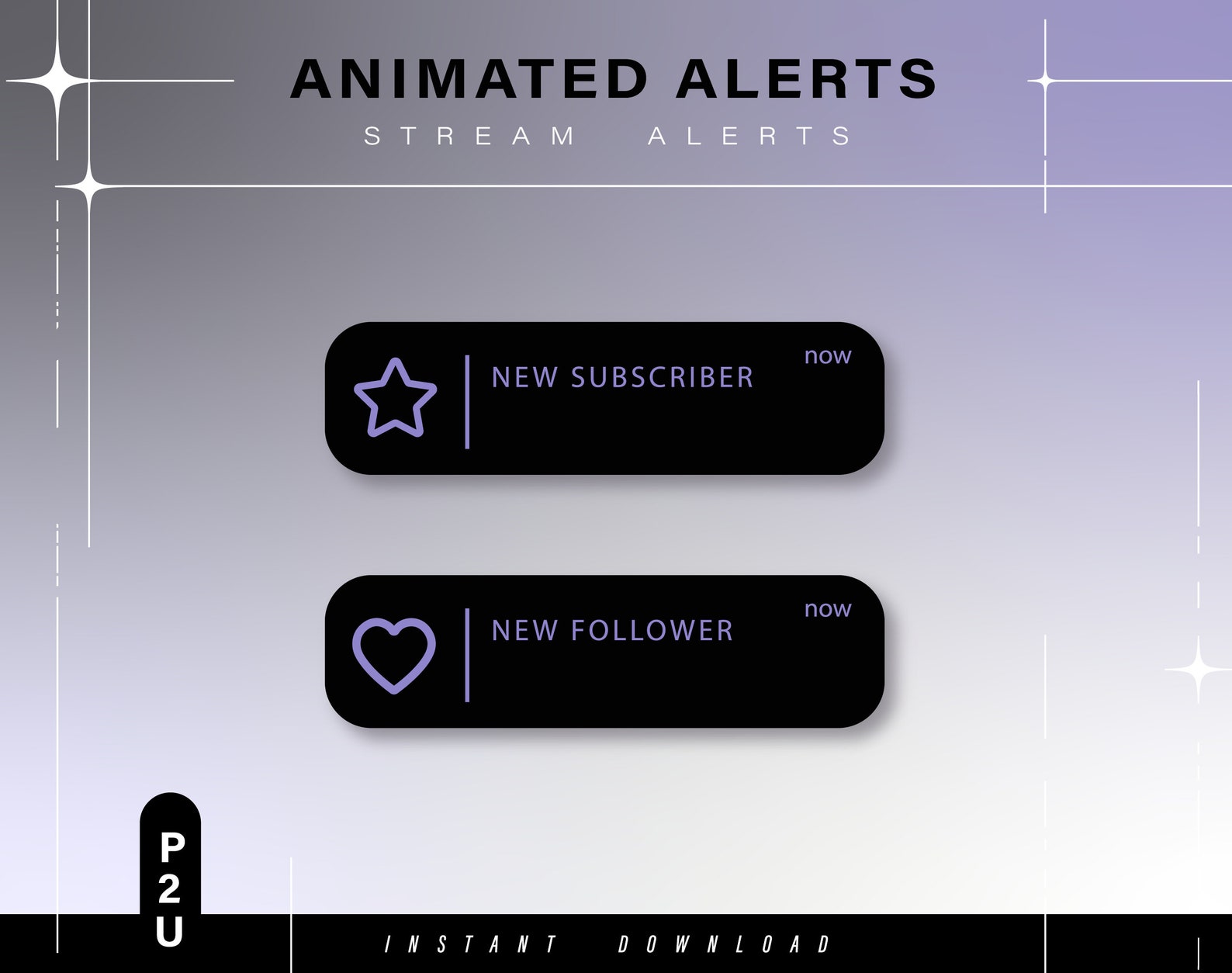 6x Animated Notification Alerts Animated Alerts for Twitch Aesthetic ...