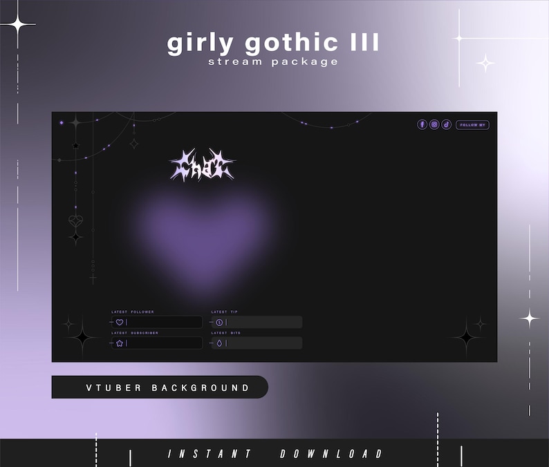 Girly Gothic - Twitch Pack - Animated Stream Pack - Streaming Scenes ...