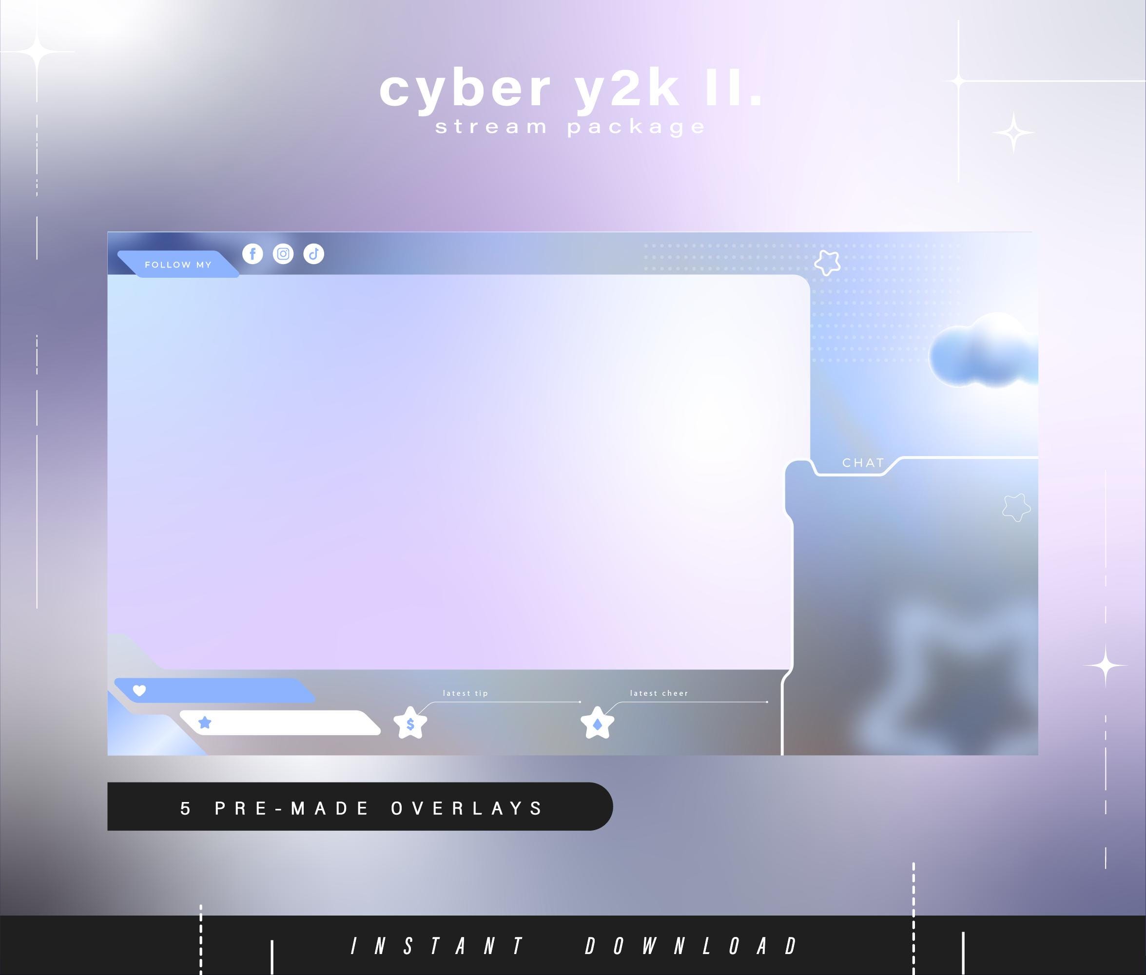 Cyber Y2k II - Twitch Pack - Animated Stream Pack - Streaming Scenes ...