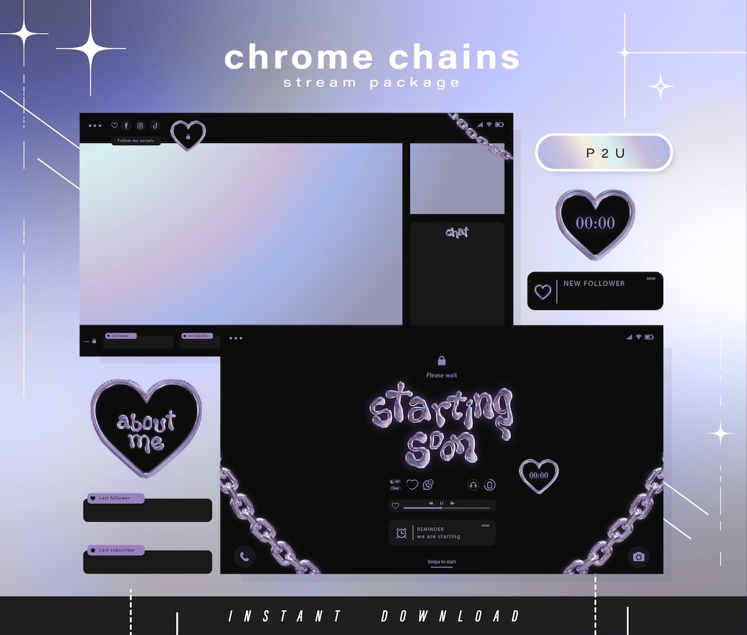 Gothic Chrome - Animated Minimal Stream Pack - Streaming Scenes ...