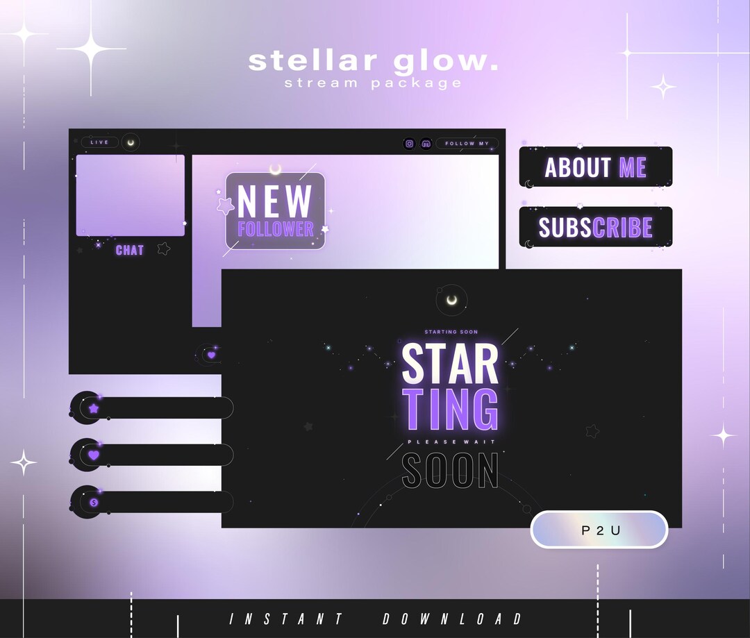 Stellar Glow - Twitch Pack - Animated Stream Pack - Streaming Scenes ...