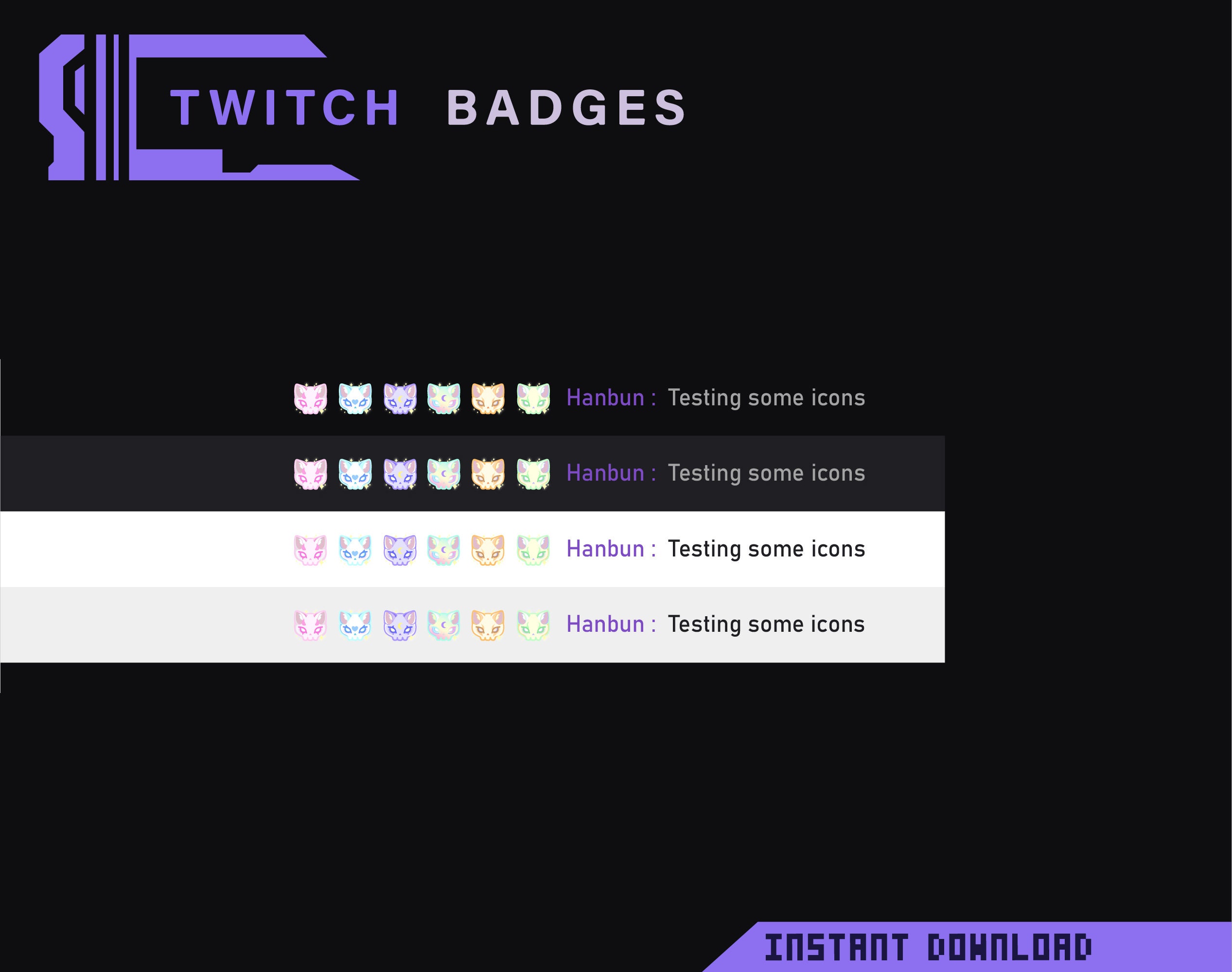 Twitch Bit Insignias / Cat Skull Badges / Bit Badges / Stream / Bear ...