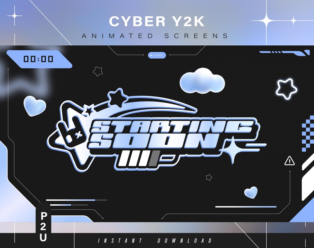 Cyber Y2k Animated Screens - Animated Scenes for Twitch - Aesthetic ...