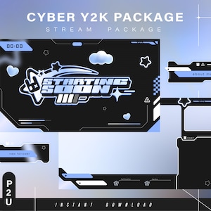 Bunny Cyber Y2k - Twitch Pack - Animated Stream Pack - Streaming Scenes ...