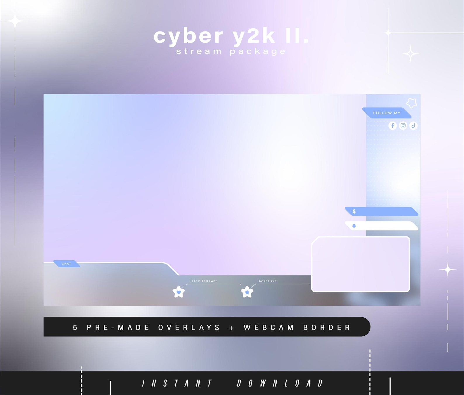Cyber Y2k II - Twitch Pack - Animated Stream Pack - Streaming Scenes ...