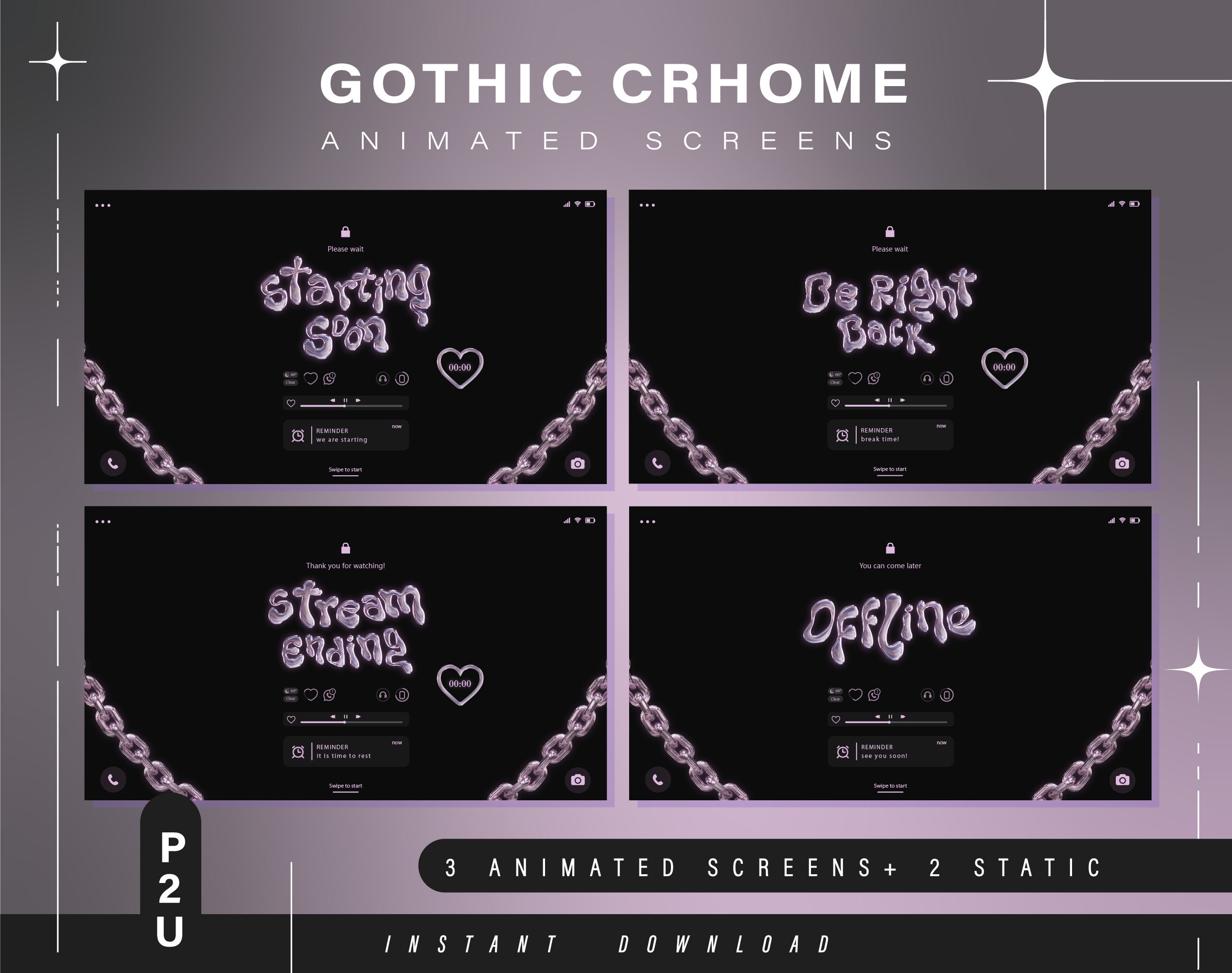 Animated Scenes for Twitch - Aesthetic Screens - Animated Screens ...