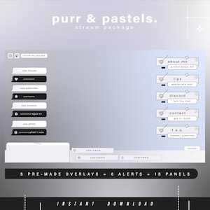 Purr & Pastels - Y2k - Twitch Pack - Animated Minimal Stream Pack ...