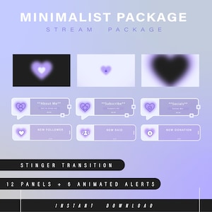 Minimal Twitch Pack - Animated Minimal Stream Pack - Streaming Scenes ...