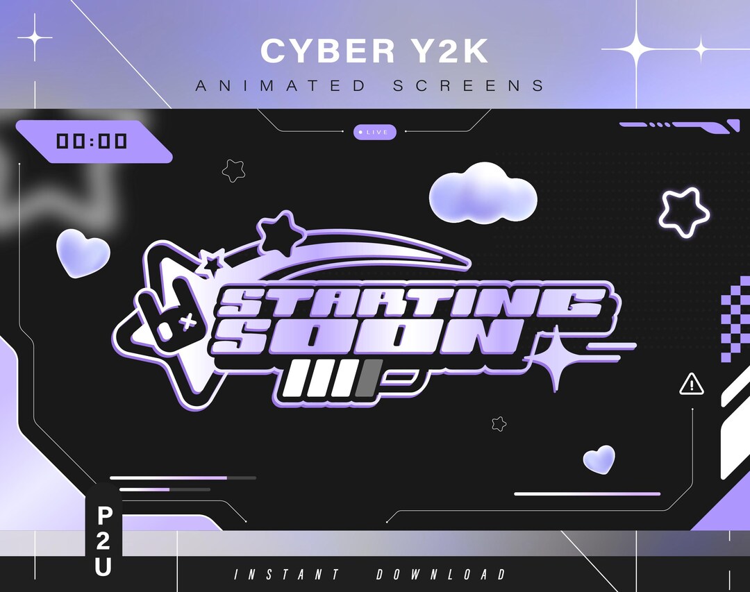 Cyber Y2k Animated Screens - Animated Scenes for Twitch - Aesthetic ...