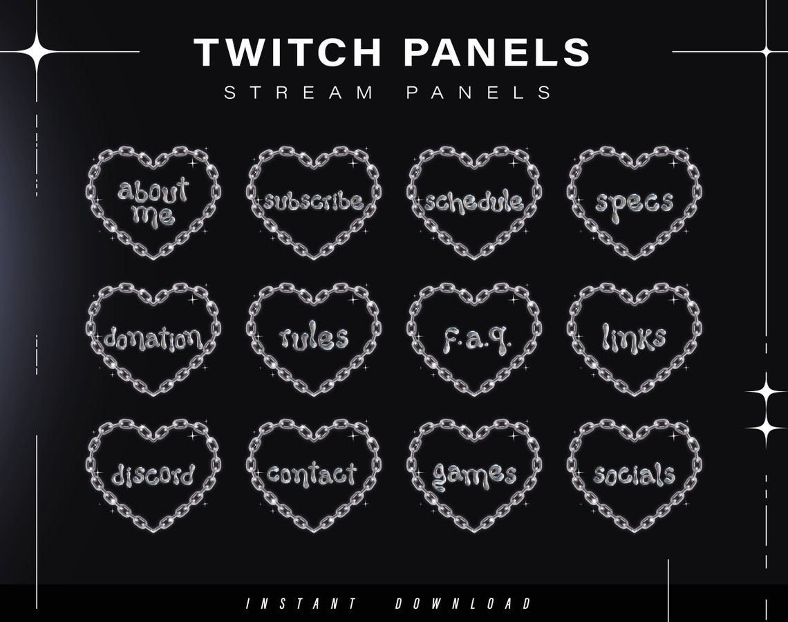 Panels for Twitch - Heart Panels - Twitch Panels - Panels Aesthetic ...