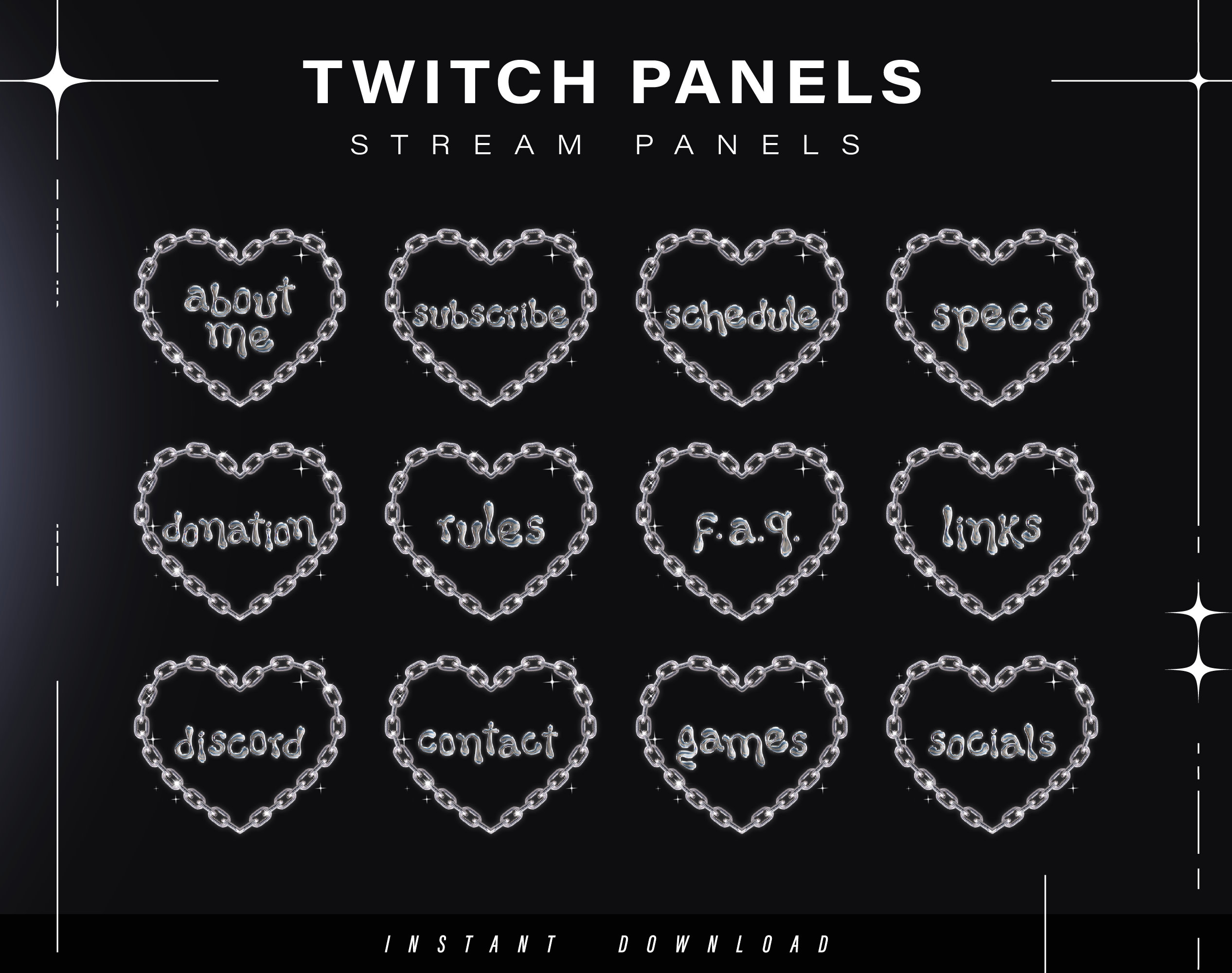 Panels for Twitch - Heart Panels - Twitch Panels - Panels Aesthetic ...