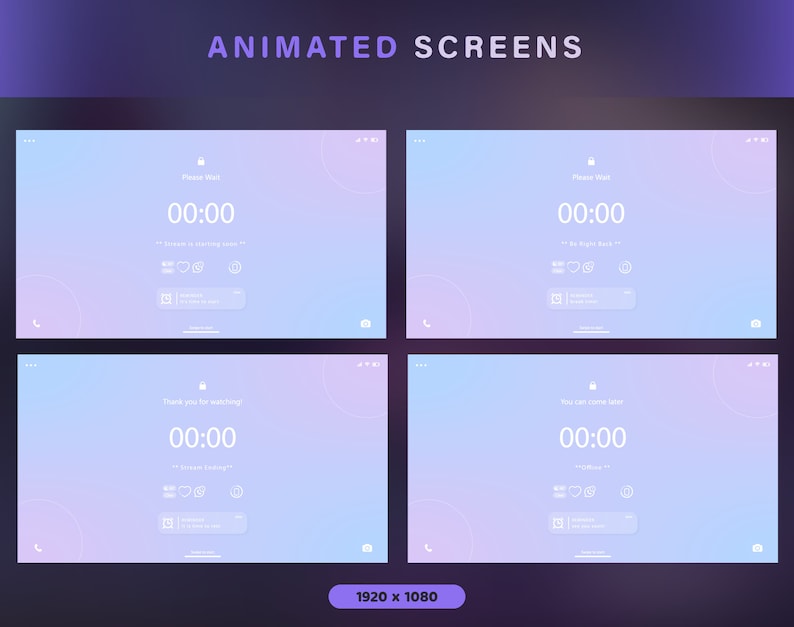 Minimalist Animated Screens Animated Scenes for Twitch - Etsy