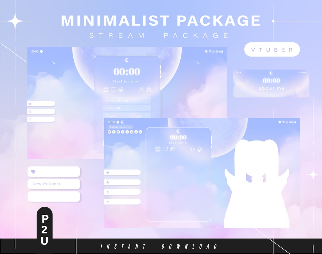 Minimal Twitch Pack - Animated Minimal Stream Pack - Streaming Scenes ...