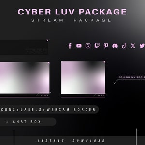 Cyber Y2k Twitch Pack - Animated Minimal Stream Pack - Streaming Scenes ...
